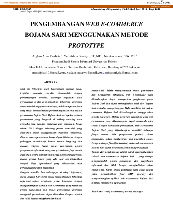 (PDF) Pengembangan Web E-Commerce Bojana Sari Menggunakan Metode Prototype