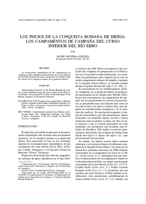 (PDF) Los inicios de la conquista romana de Iberia: los campamentos de ...