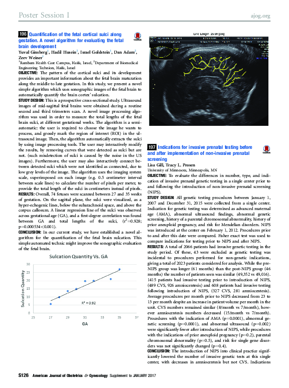 (PDF) 196: Quantification of the fetal cortical sulci along gestation. A novel algorithm for ...