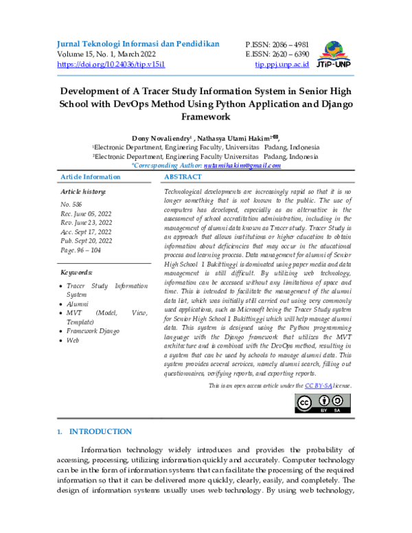 (PDF) Development of A Tracer Study Information System In Senior High ...