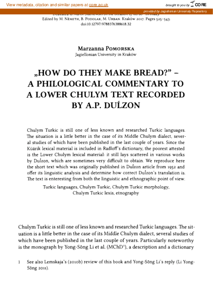(PDF) „How do they make bread?” – A philological commentary to a Lower ...