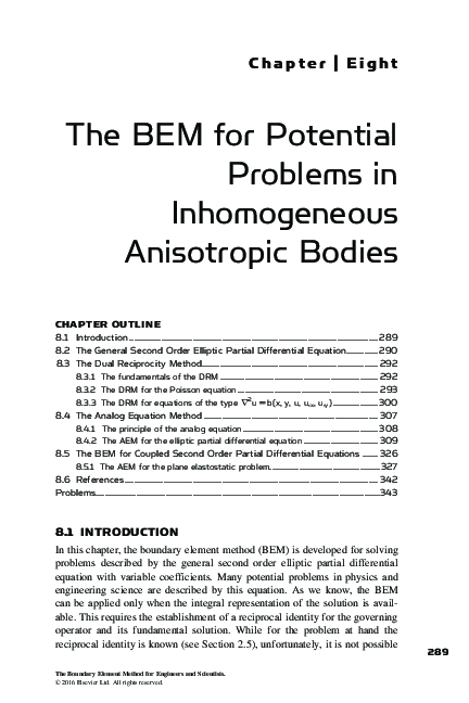(PDF) The BEM for Potential Problems in Inhomogeneous Anisotropic Bodies