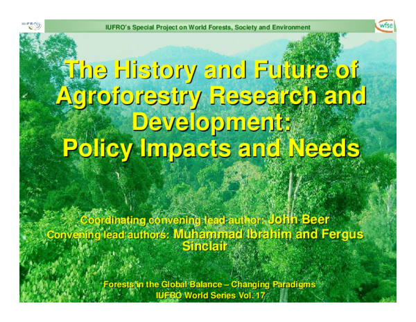(PDF) The history and future of agroforestry research and development ...