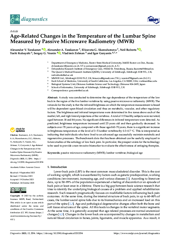 (PDF) Age-Related Changes in the Temperature of the Lumbar Spine ...