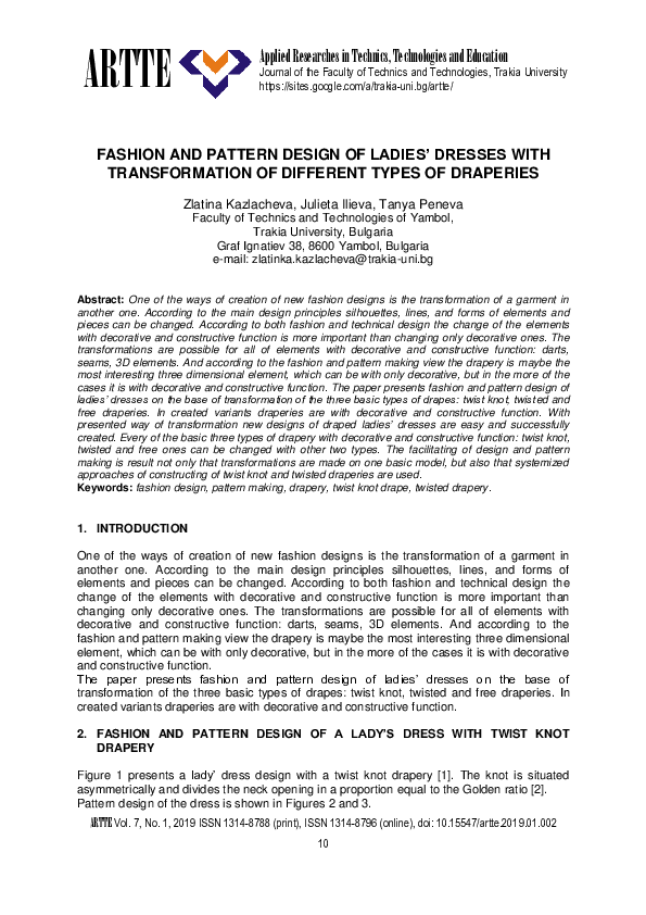 (PDF) Fashion and Pattern Design of Ladies’ Dresses with Transformation ...