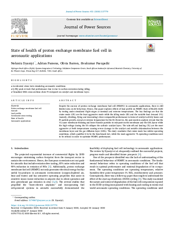 (PDF) State of health of proton exchange membrane fuel cell in ...