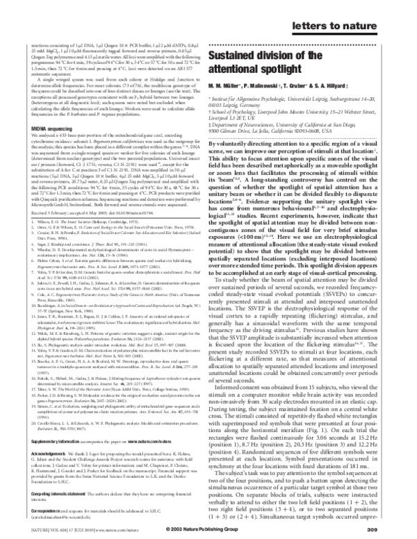 (PDF) Sustained division of the attentional spotlight