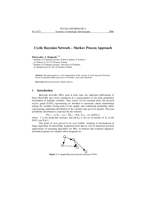 (PDF) Cyclic Bayesian Network : Markov Process Approach