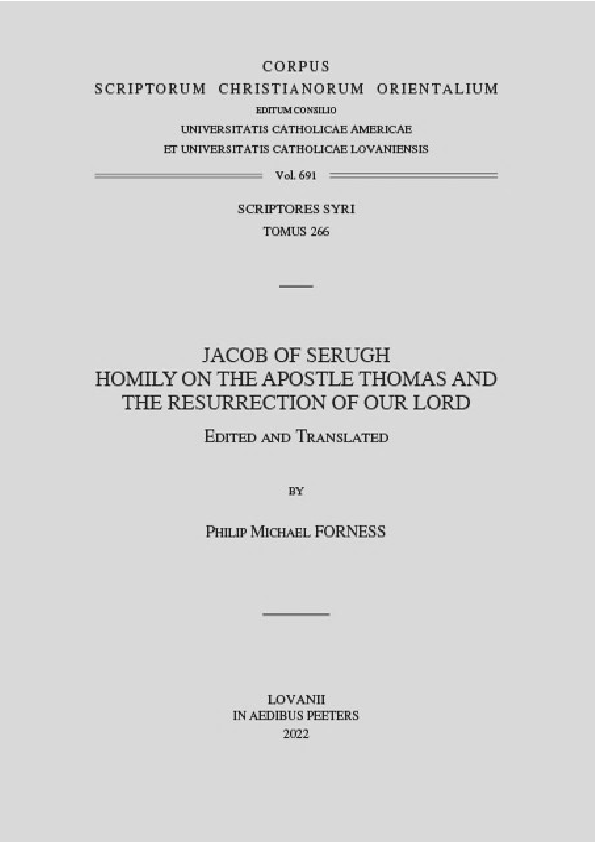 (PDF) Jacob of Serugh: Homily on the Apostle Thomas and the ...