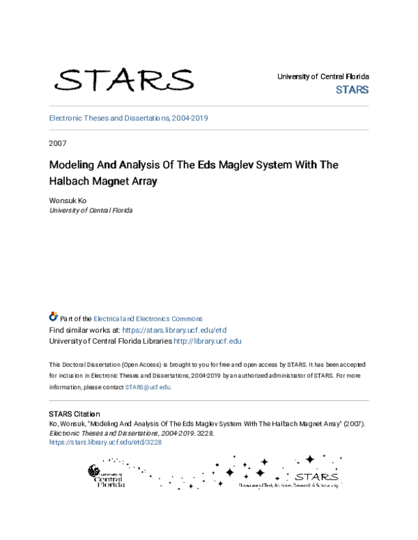 (PDF) Modeling and analysis of the EDS Maglev system with the Halbach ...