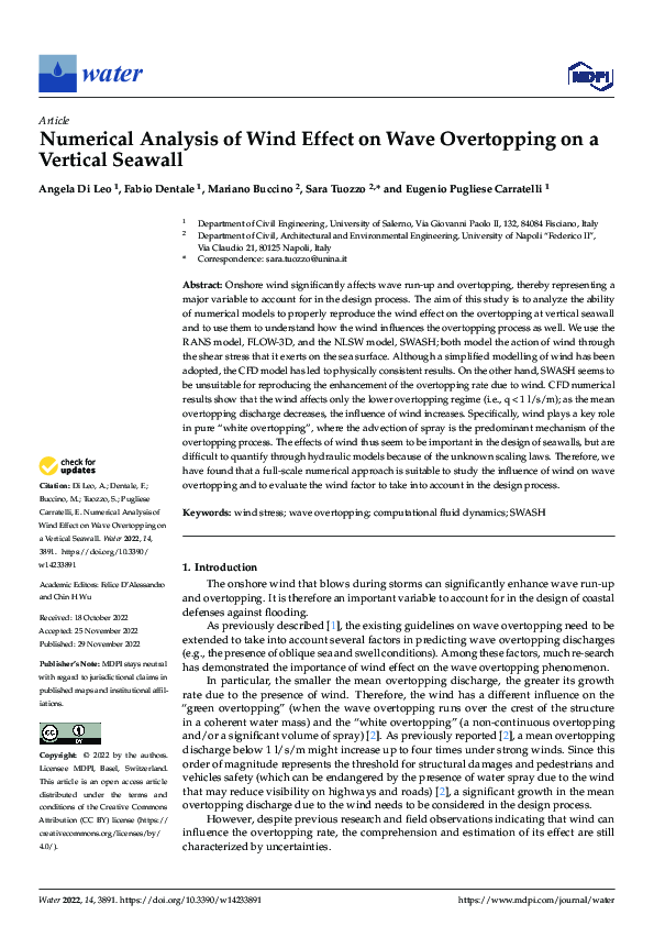 (PDF) Numerical Analysis of Wind Effect on Wave Overtopping on a Vertical Seawall