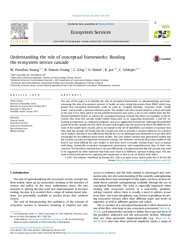 (PDF) Understanding the role of conceptual frameworks: Reading the ...