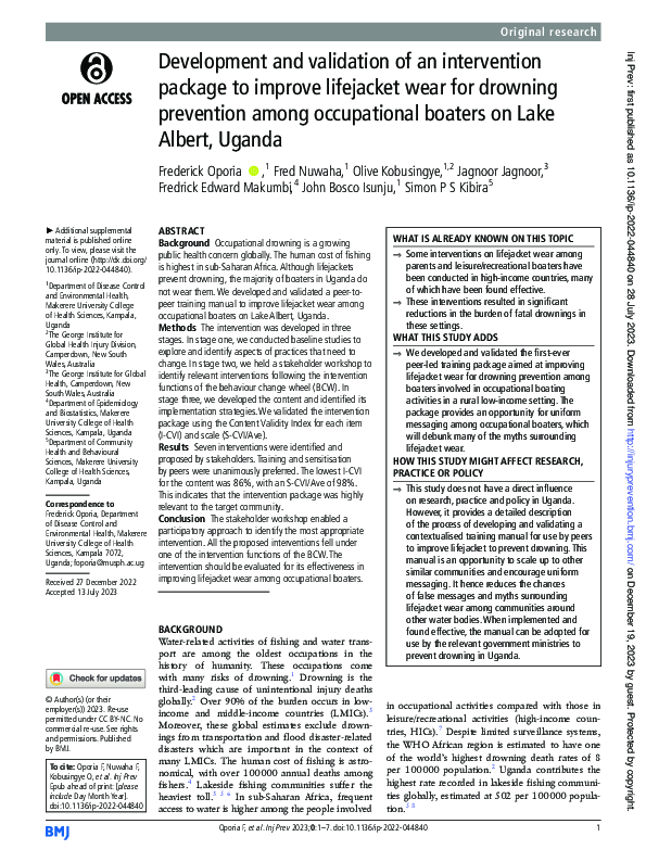 (PDF) Development and validation of an intervention package to improve ...