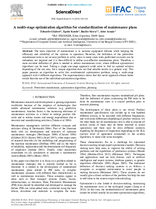 (PDF) A multi-stage optimization algorithm for standardization of ...