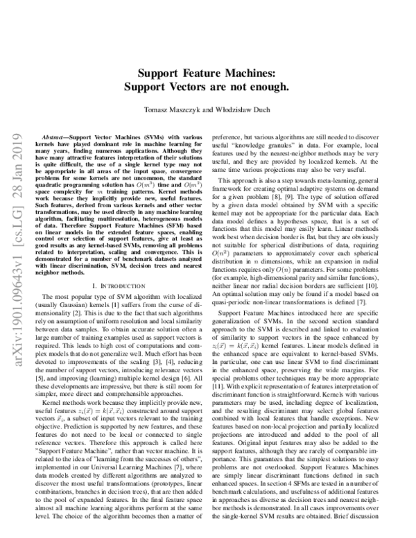 (PDF) Support Feature Machines