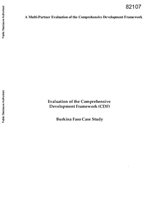 (PDF) Evaluation of the comprehensive development framework (CDF ...