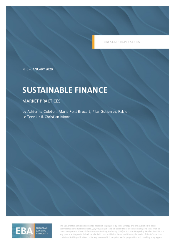 (PDF) Sustainable Finance: Market Practices