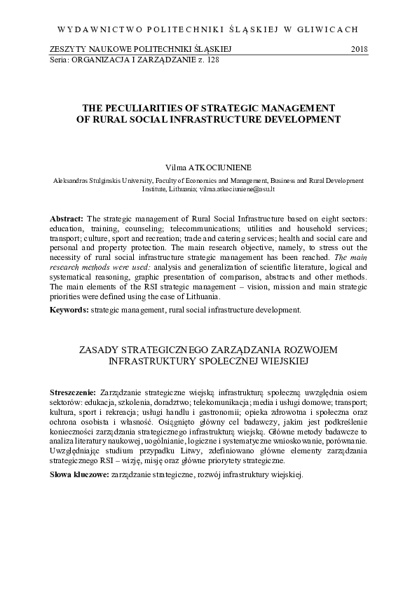 (PDF) The peculiarities of strategic management of rural social ...