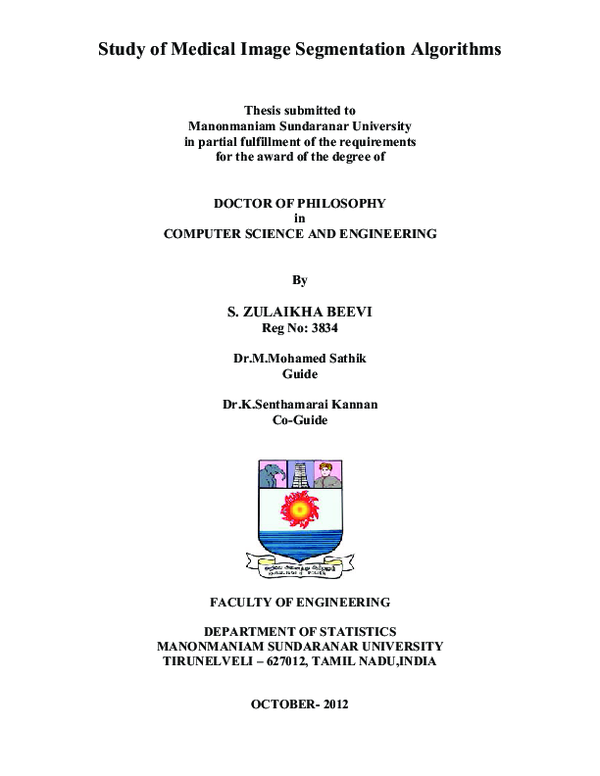 (PDF) Study of medical image segmentation algorithms