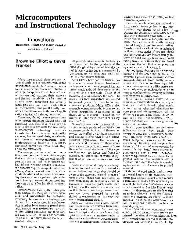 (PDF) Microcomputers and instructional technology