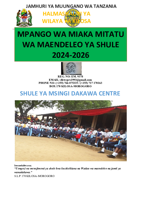 (DOC) MPANGO WA MAENDELEO YA SHULE 2024-2026