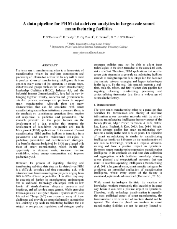 (PDF) A data pipeline for PHM data-driven analytics in large-scale ...