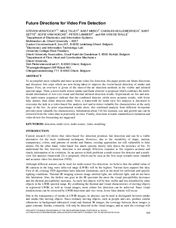 (PDF) Future Directions for Video Fire Detection
