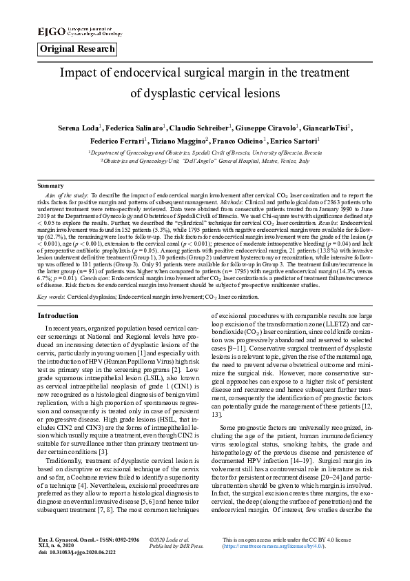 (PDF) Impact of endocervical surgical margin in the treatment of ...