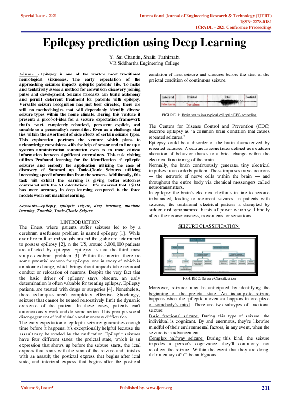 (PDF) Epilepsy prediction using Deep Learning
