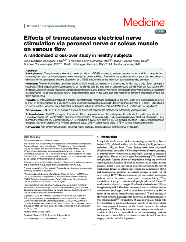 (PDF) Effects of transcutaneous electrical nerve stimulation via peroneal nerve or soleus muscle ...