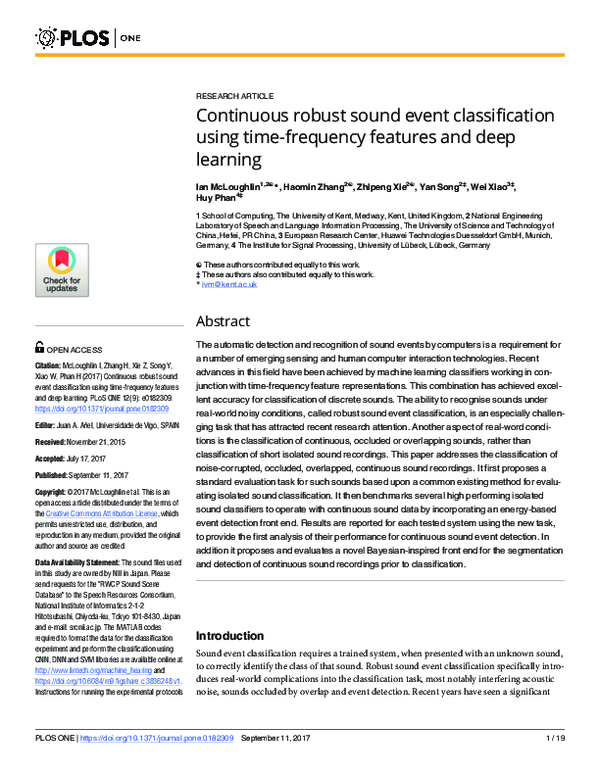 (PDF) Continuous robust sound event classification using time-frequency ...