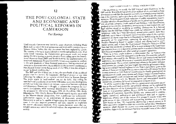 (PDF) The Post-Colonial State and Economic and Political Reforms in ...