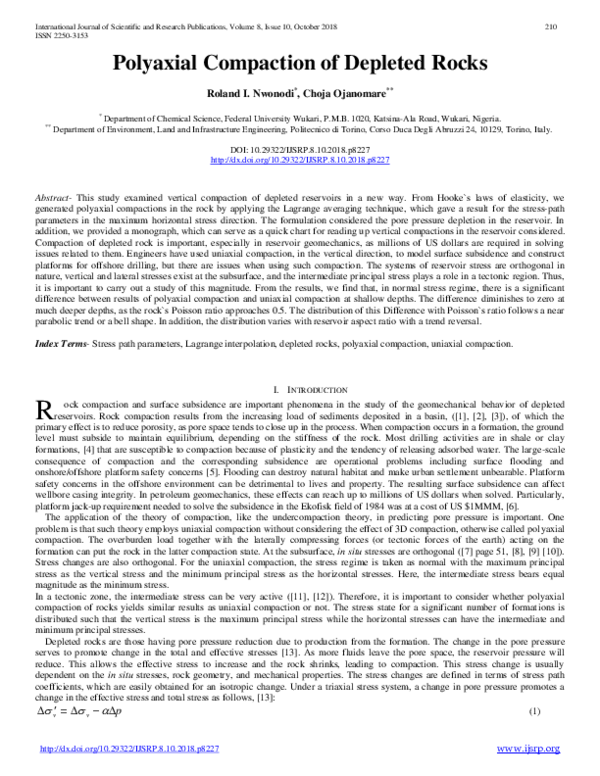 (PDF) Polyaxial Compaction of Depleted Rocks