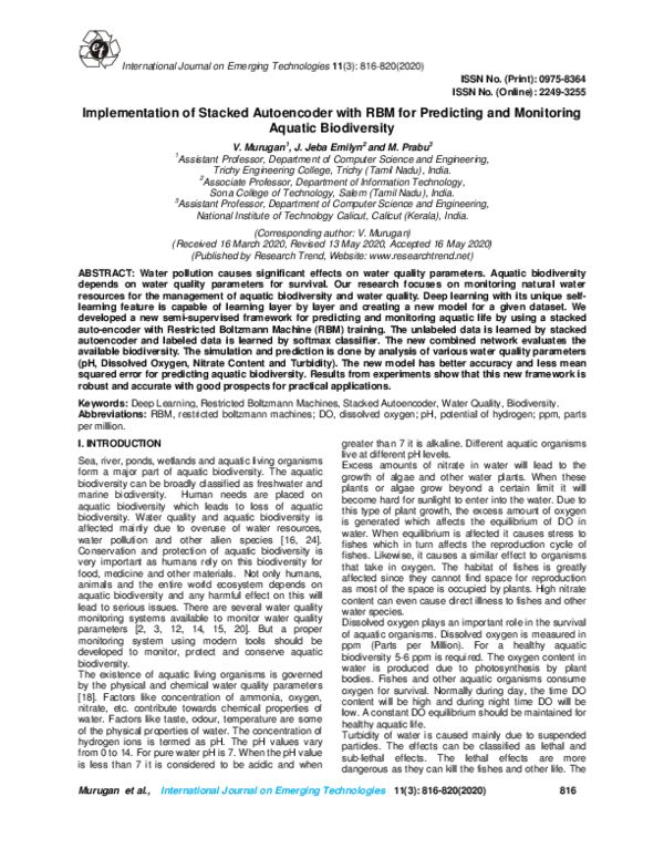 Pdf Implementation Of Stacked Autoencoder With Rbm For Predicting And