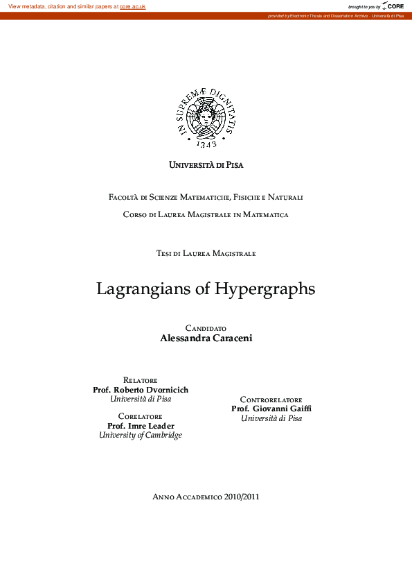 (PDF) Lagrangians of Hypergraphs