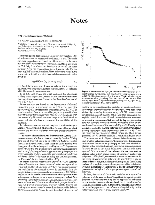 (PDF) The Glass Transition of Nylon 6