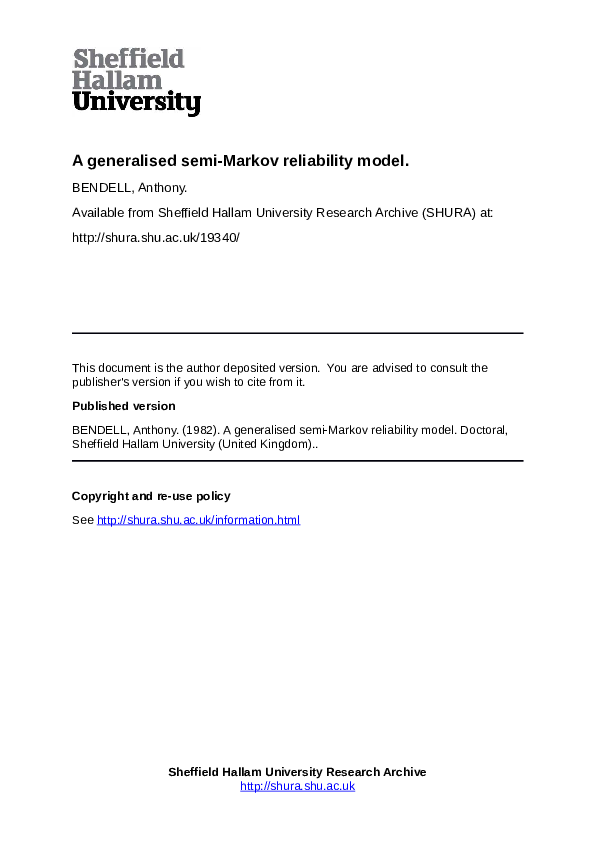 (PDF) A generalised semi-Markov reliability model