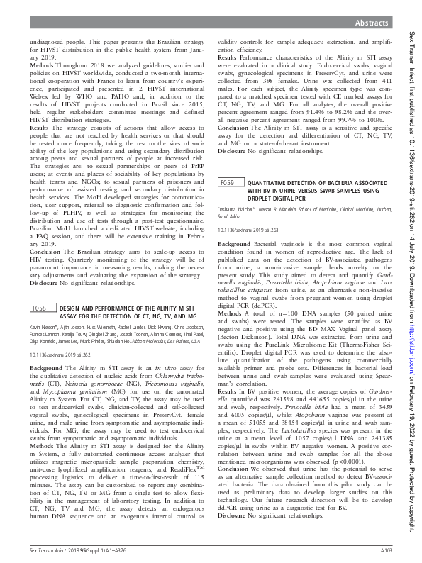 (PDF) P058 Design and performance of the alinity m STI assay for the ...