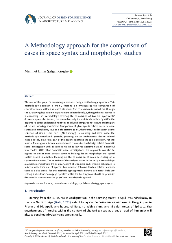 (PDF) A Methodology approach for the comparison of cases in space ...