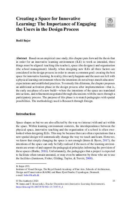(PDF) Creating a Space for Innovative Learning: The Importance of ...