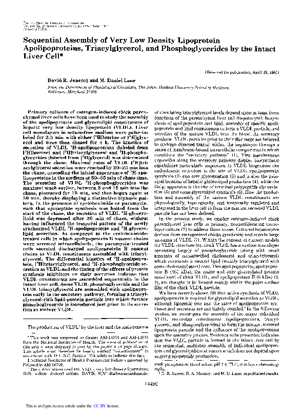 (PDF) Sequential assembly of very low density lipoprotein ...