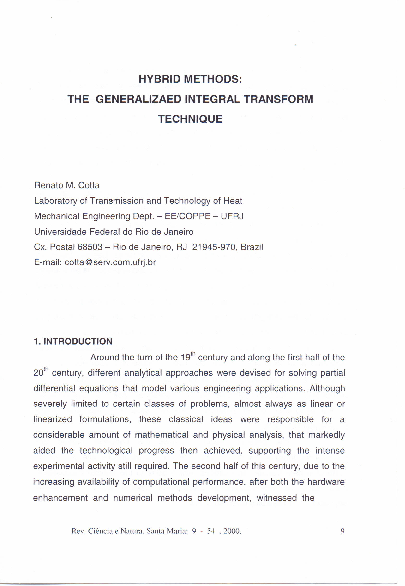 (PDF) Hybrid methods: the generalizaed integral transform technique