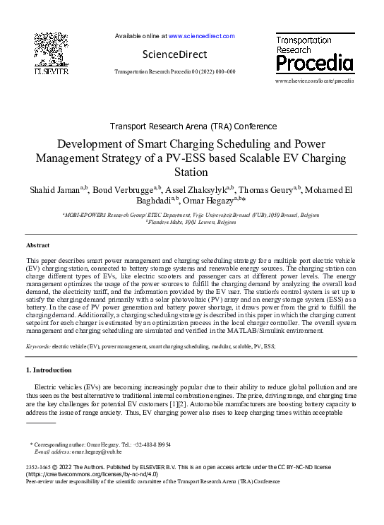 (PDF) Development of Smart Charging Scheduling and Power Management ...