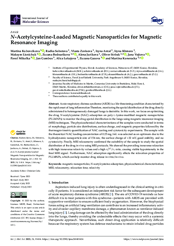 (PDF) N-Acetylcysteine-Loaded Magnetic Nanoparticles for Magnetic ...