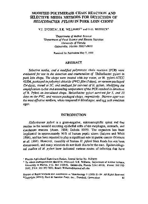 (PDF) Modified Polymerase Chain Reaction and Selective Media Methods ...