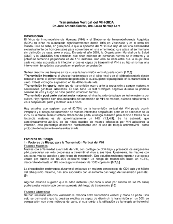 (PDF) Transmisión vertical del VIH SIDA