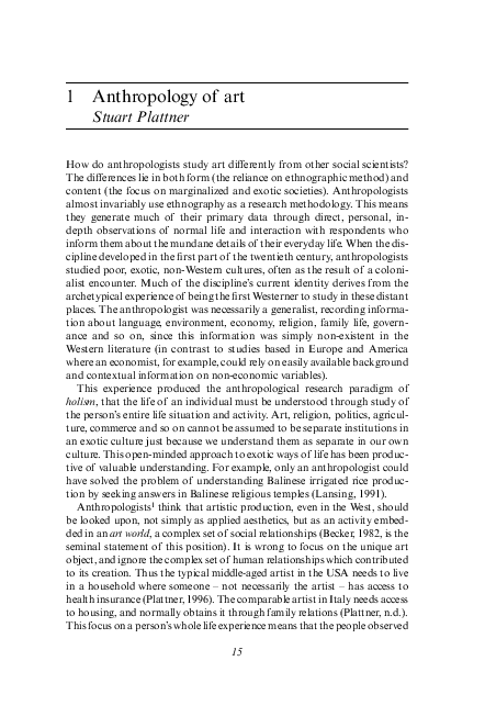 (PDF) Anthropology of art