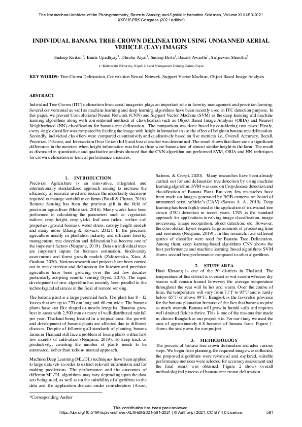 Pdf Individual Banana Tree Crown Delineation Using Unmanned Aerial