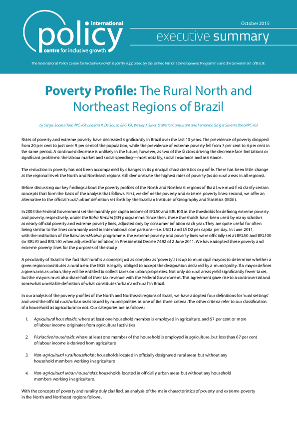 (PDF) Poverty Profile: The Rural North and Northeast Regions of Brazil