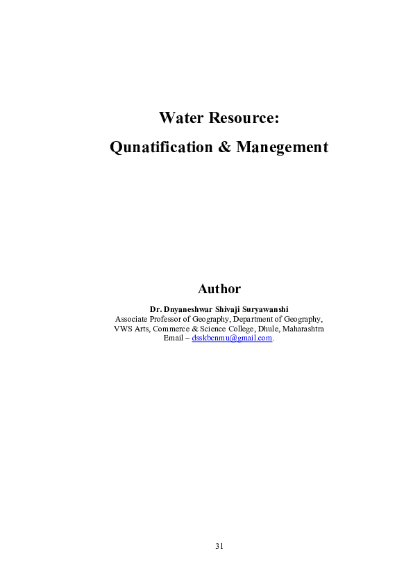 (DOC) Water Resources